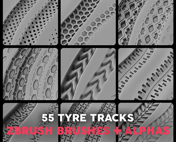 Tyre Tracks Alphas Pack Vol1 3D model | CGTrader