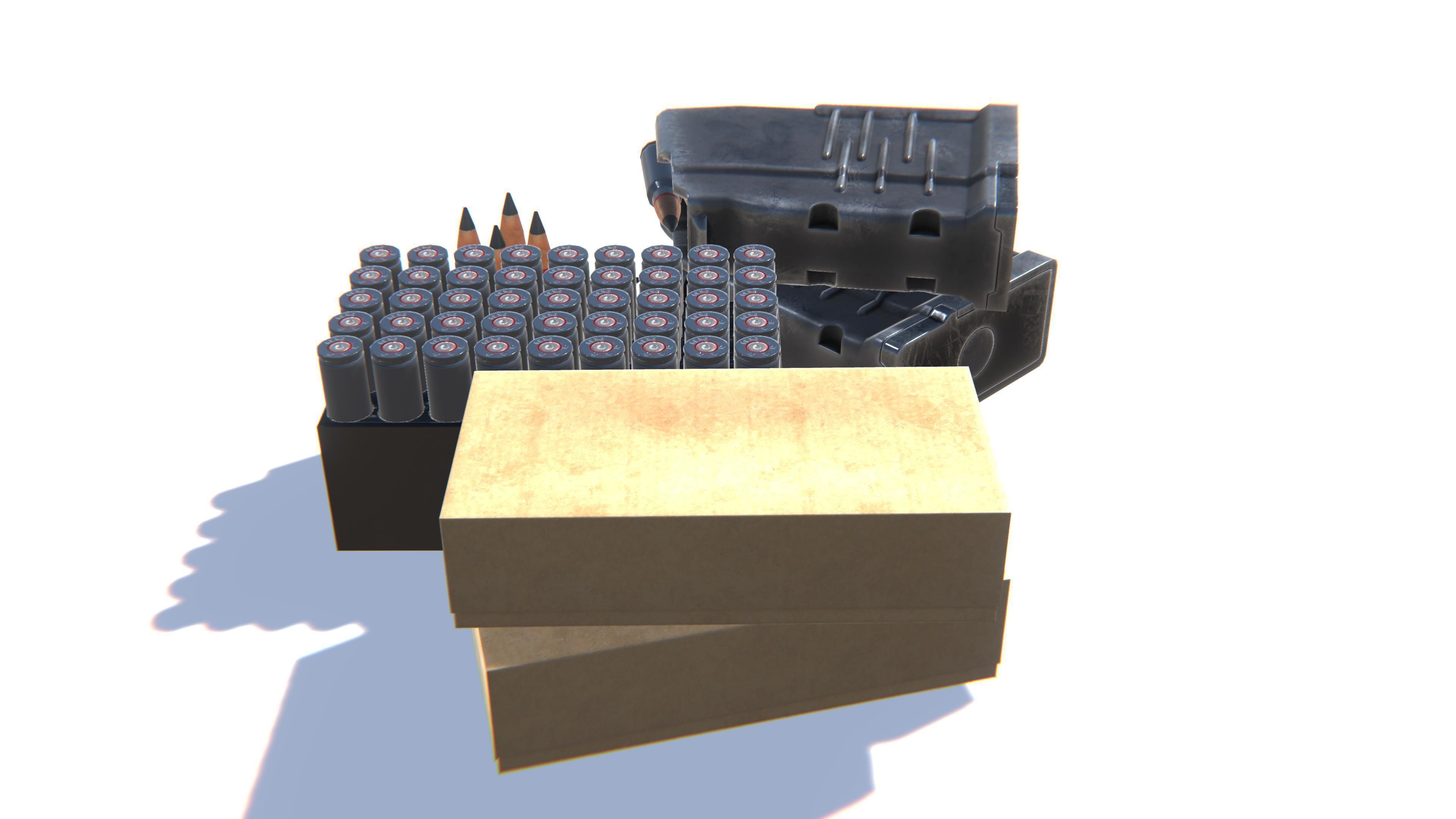 3D model 9x39 Ammo Pack VR / AR / low-poly | CGTrader