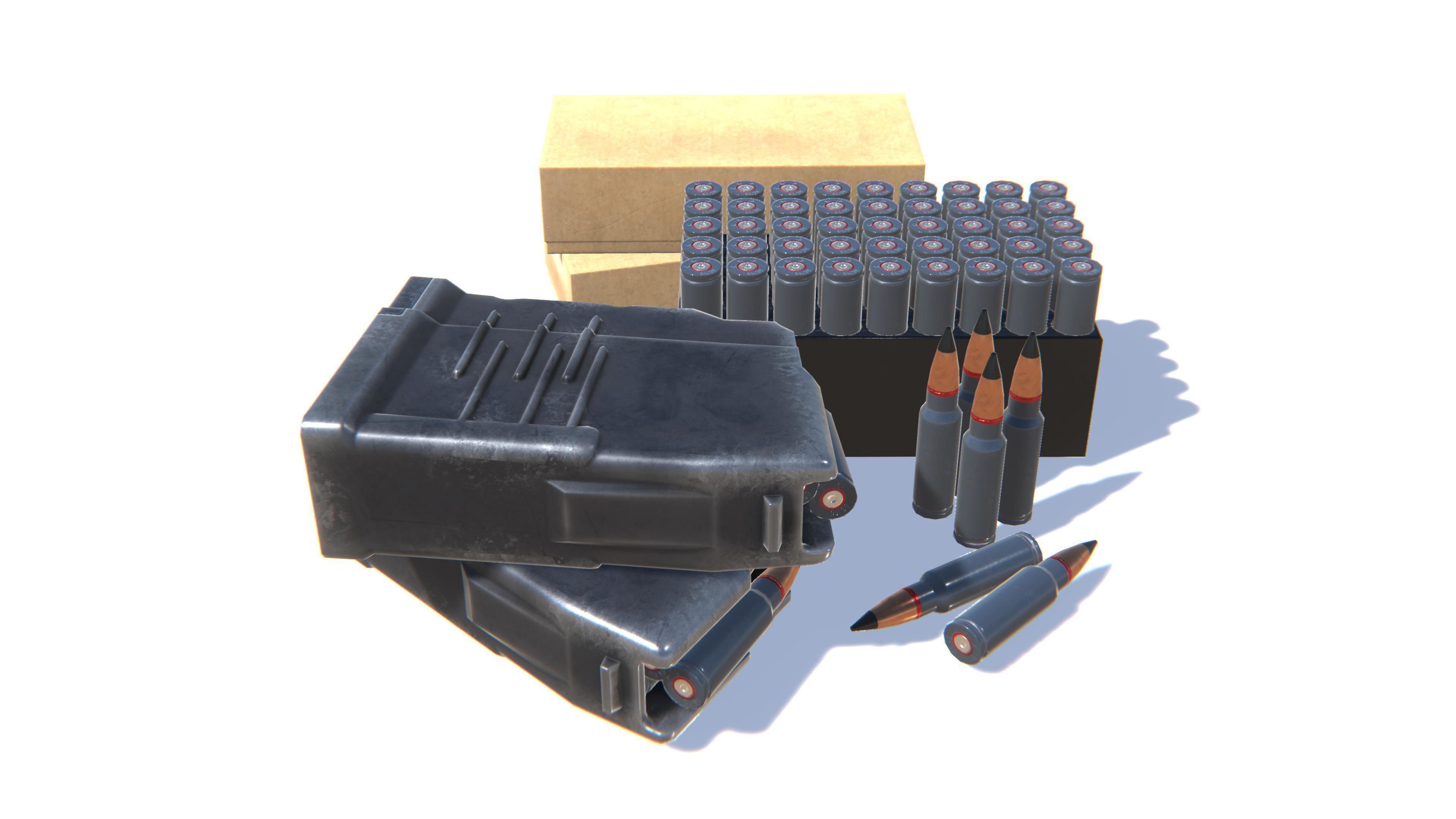 3D model 9x39 Ammo Pack VR / AR / low-poly | CGTrader