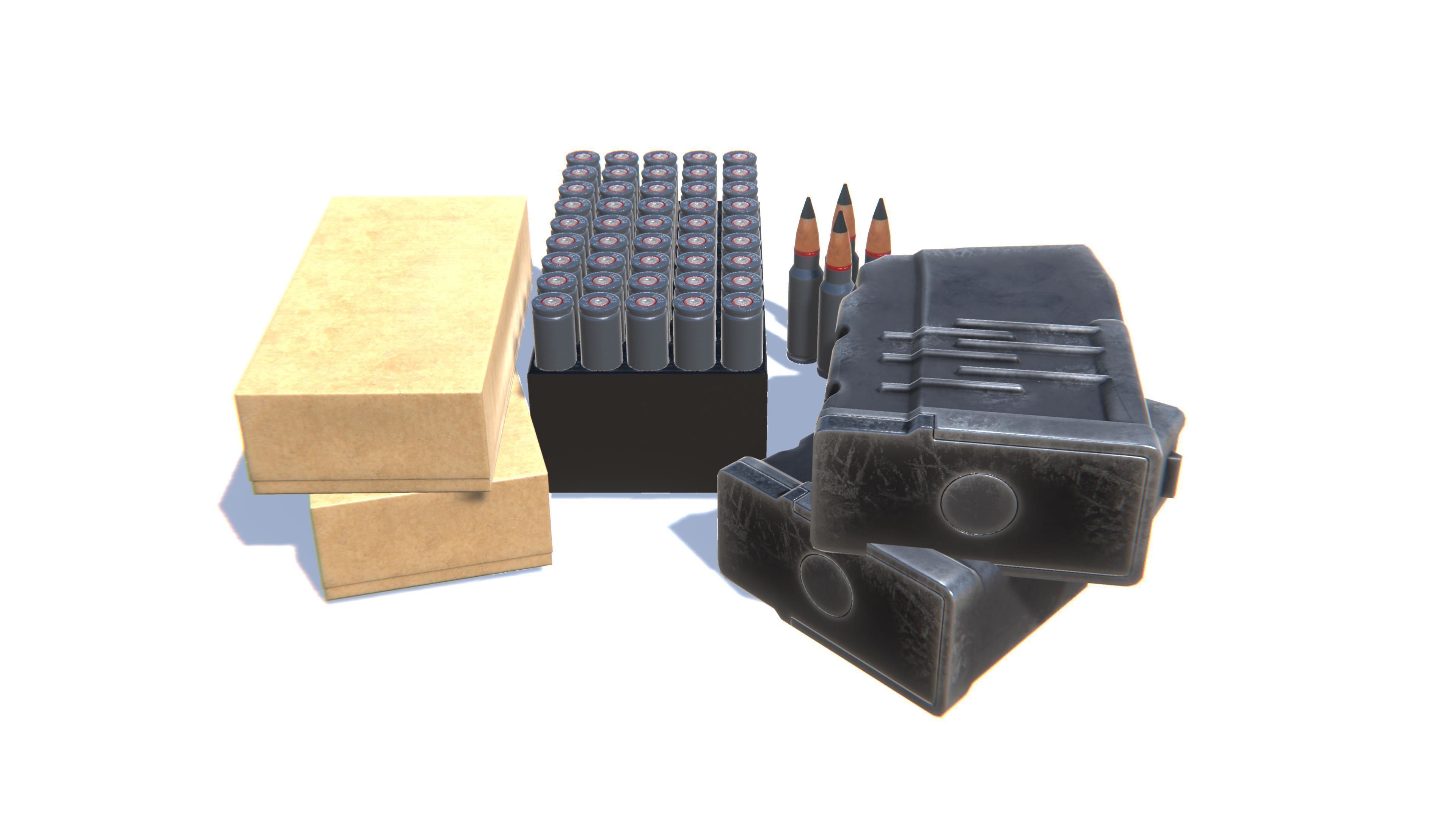 3D model 9x39 Ammo Pack VR / AR / low-poly | CGTrader