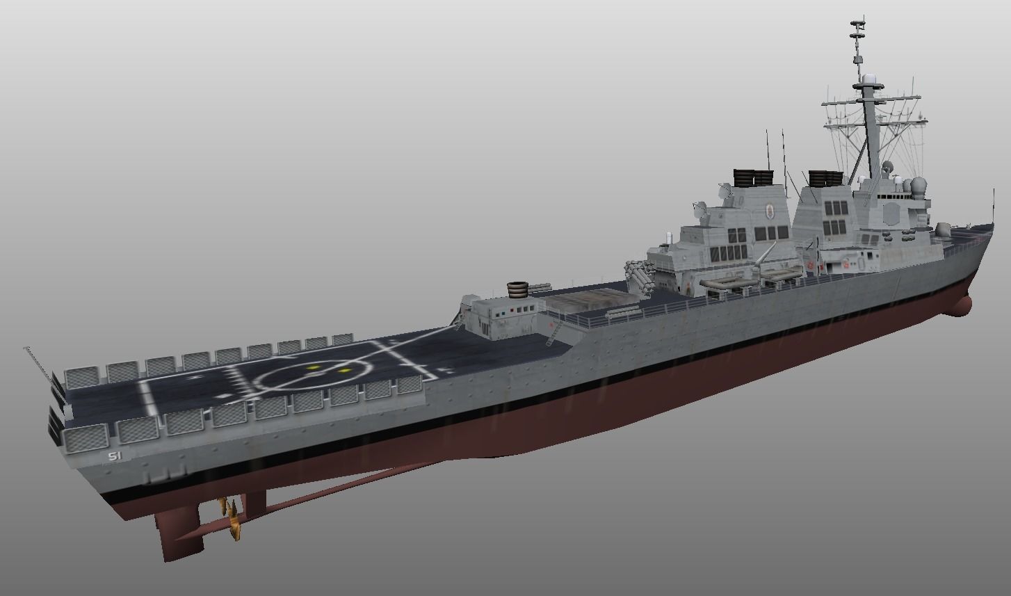 3D model Arleigh Burke class destroyer ddg51 very low poly 3d model VR ...