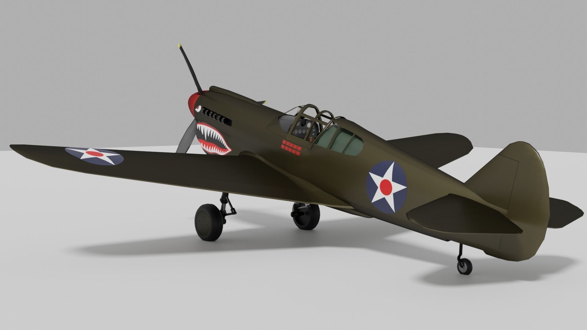 3D model P-40 Warhawk VR / AR / low-poly | CGTrader