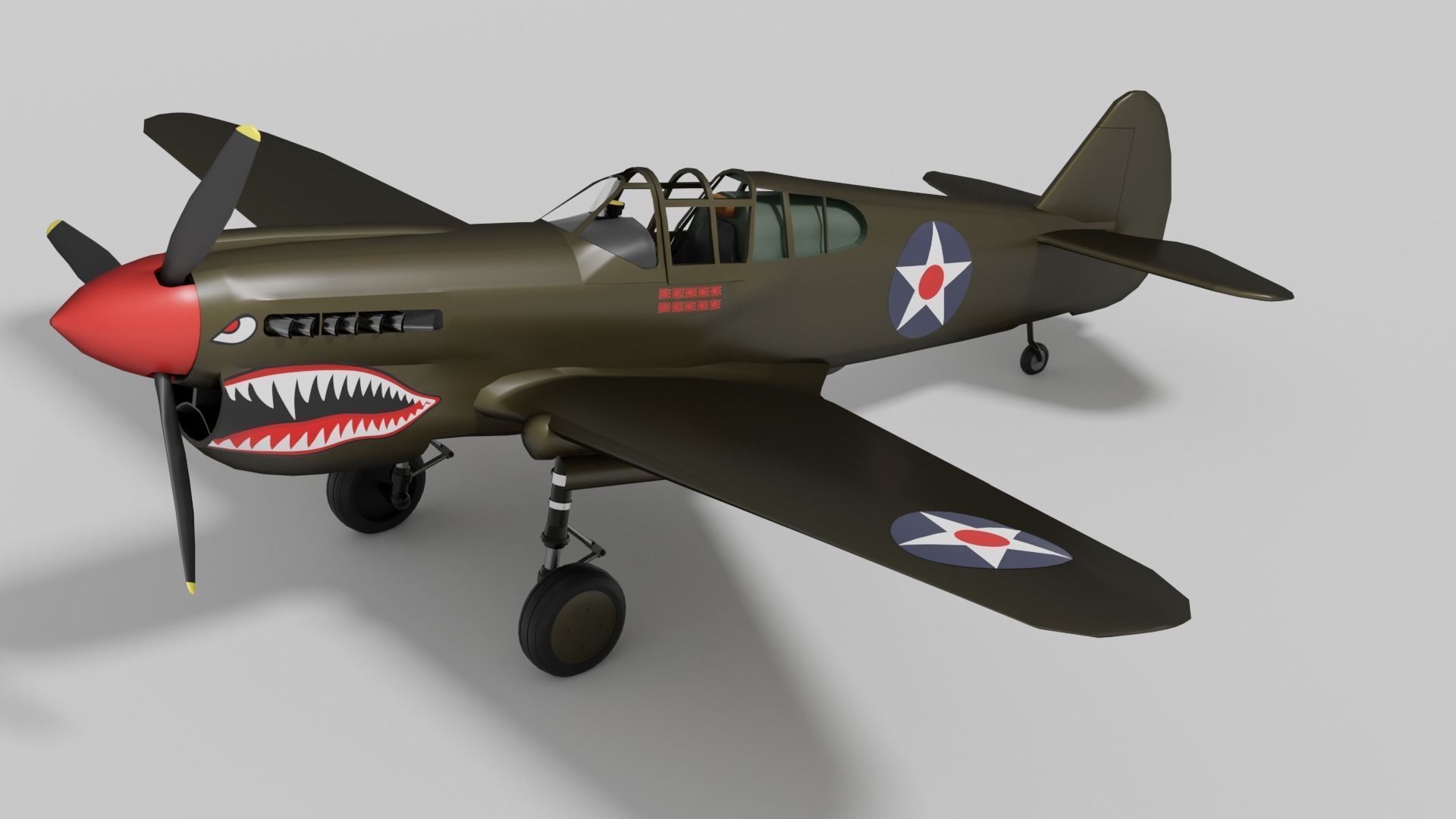 3D model P-40 Warhawk VR / AR / low-poly | CGTrader