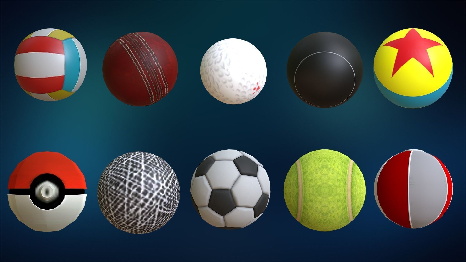 Ball Pack free VR / AR / low-poly 3D model | CGTrader