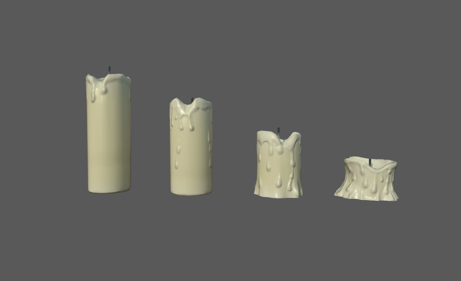3D model Candles - 4 pack VR / AR / low-poly | CGTrader