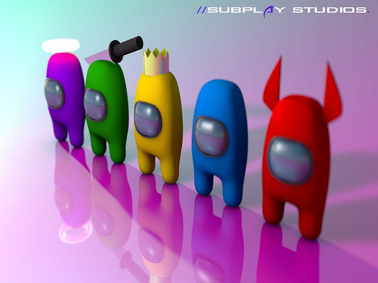 3D model Among Us 3D Pack - 5 Characters VR / AR / low-poly | CGTrader