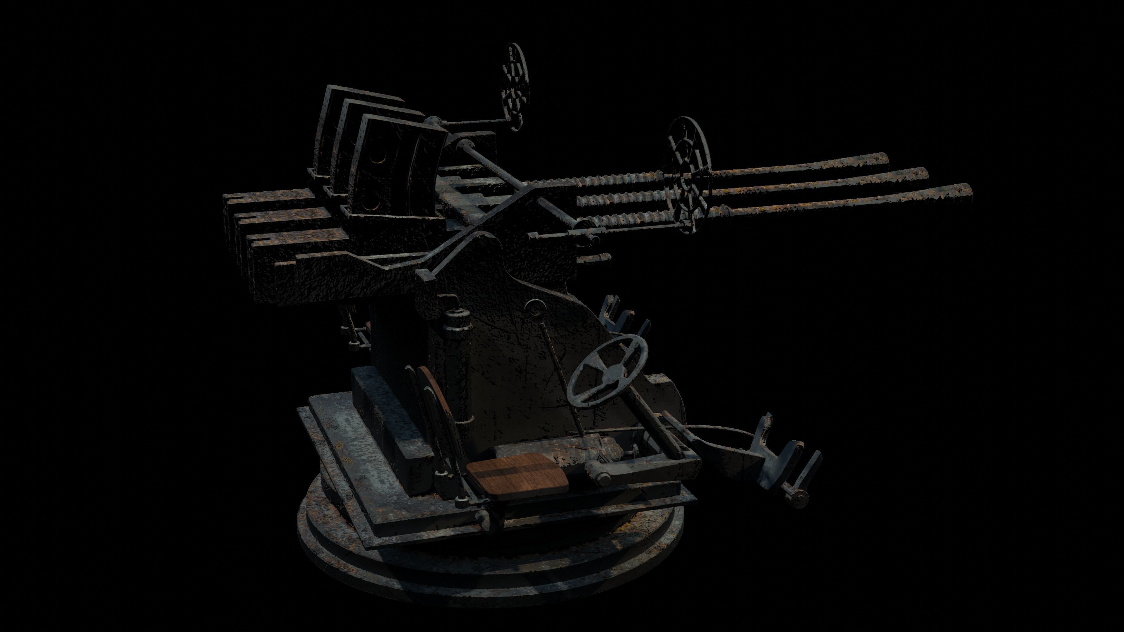 Type 96 25 mm AT-AA Gun 3D model | CGTrader