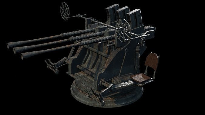 Type 96 25 mm AT-AA Gun 3D model | CGTrader