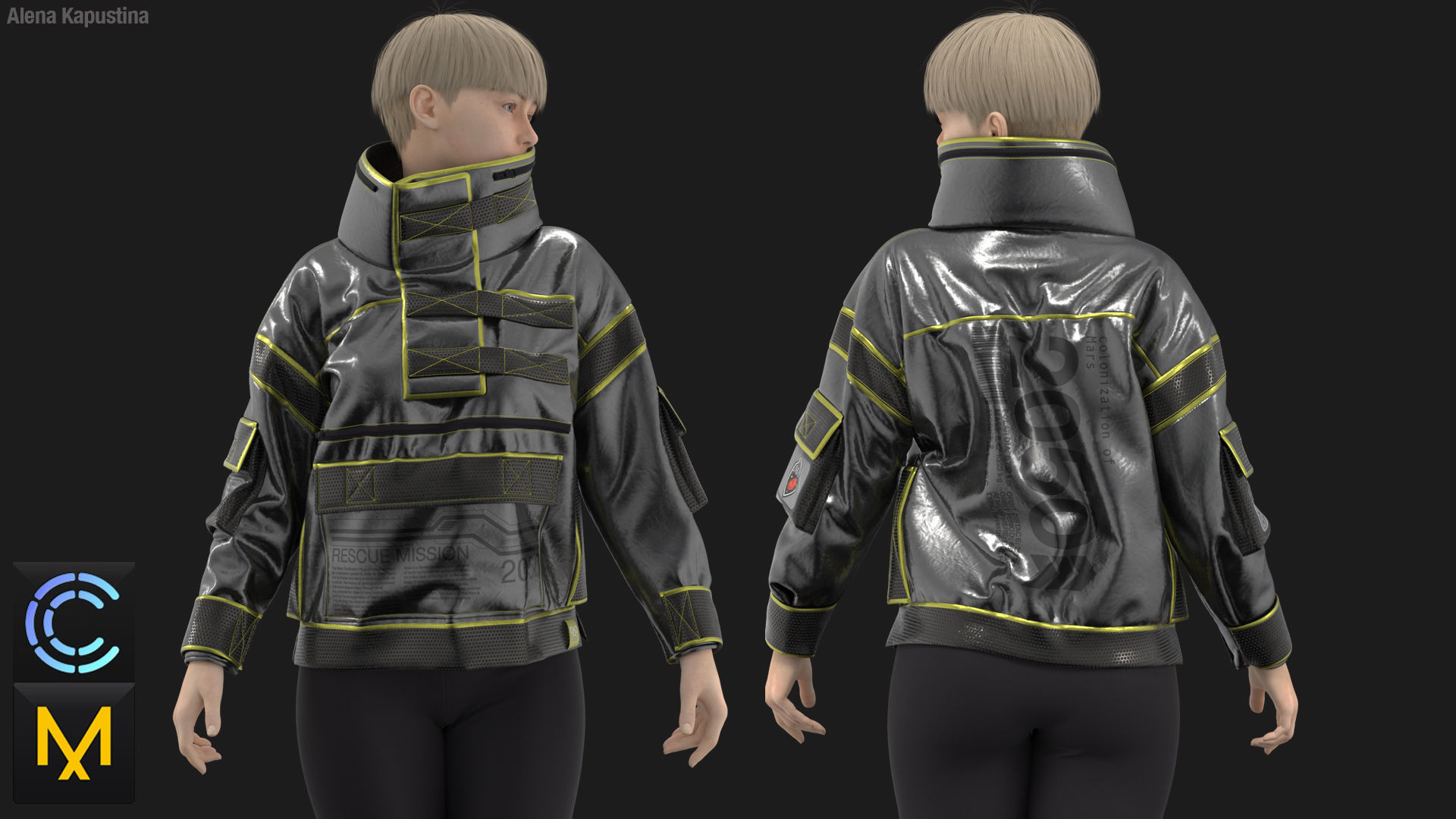 Sci-Fi Female Jacket Marvelous Designer 3D model | CGTrader