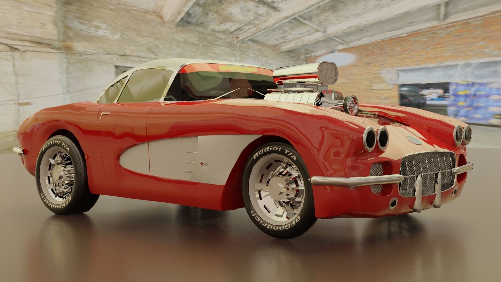 Corvette 1958 Street machine 3D model | CGTrader