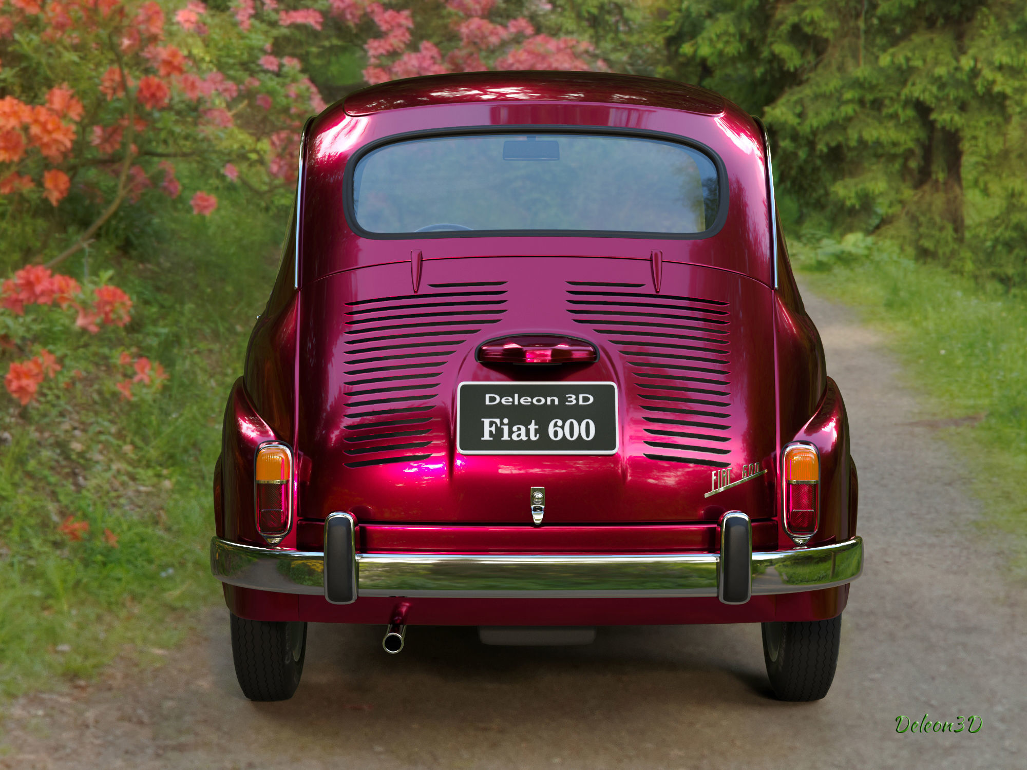 Fiat 600 3D model rigged | CGTrader