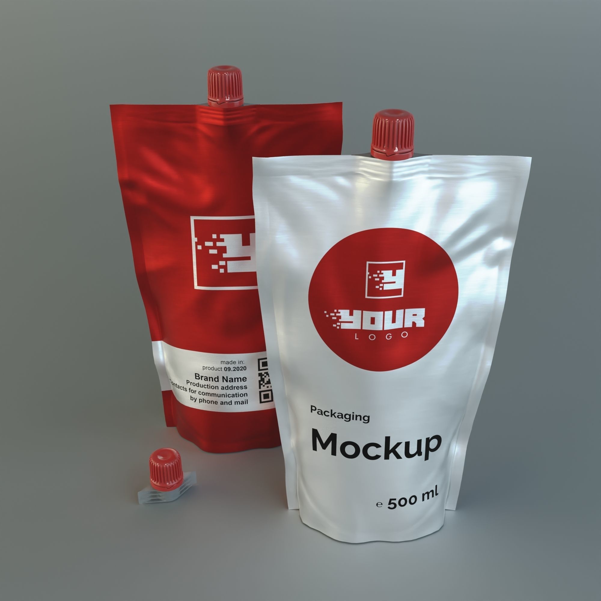 Flexible packaging Doy-Pack with dispenser and cap 3D model | CGTrader