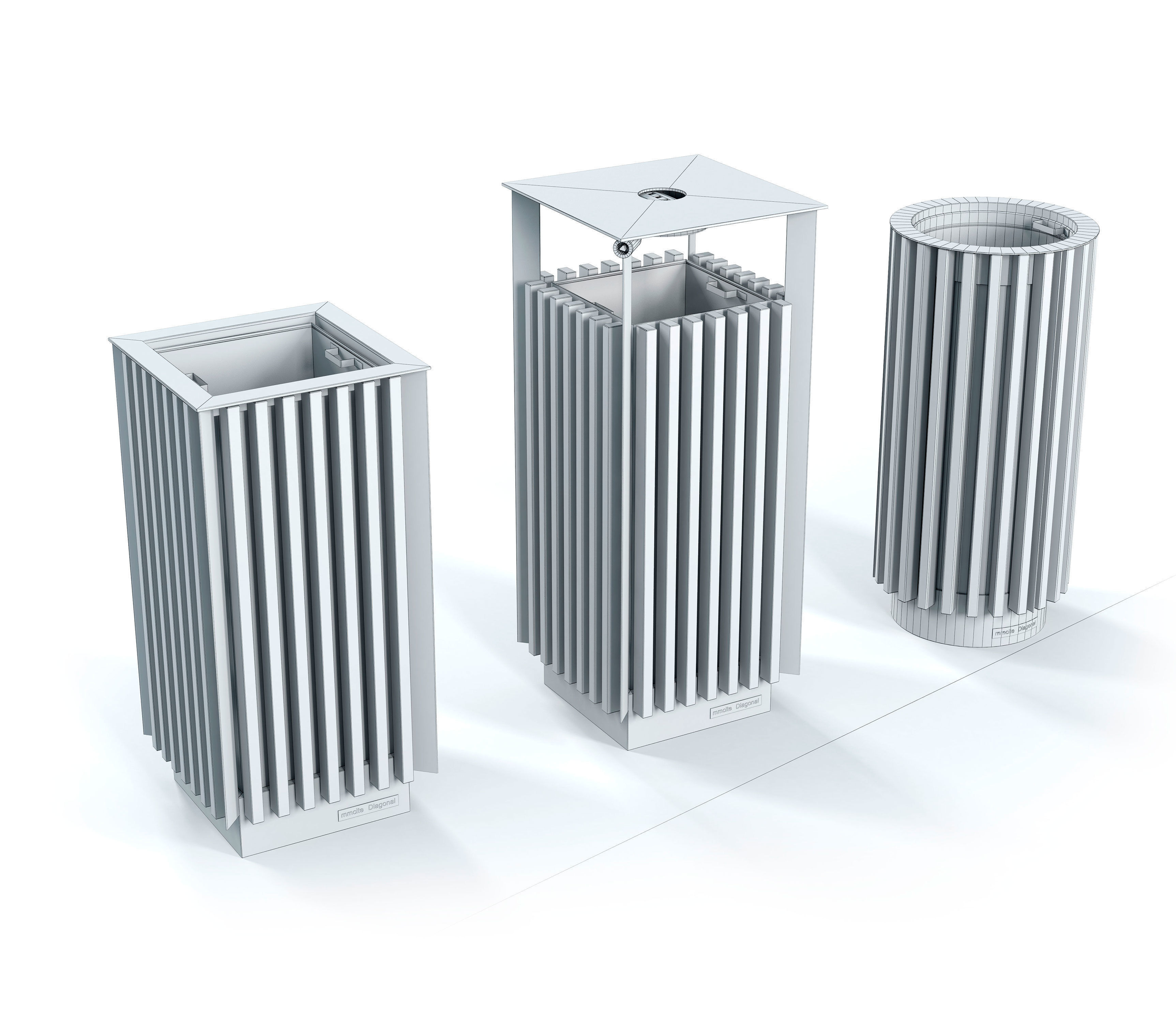 Mmcite Litter bins Diagonal 3D model | CGTrader