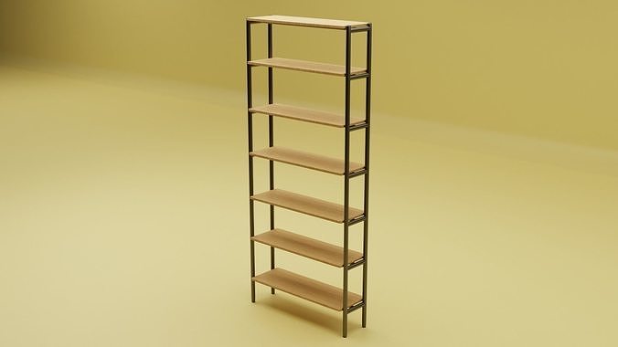 Metal Wooden Rack-Shelving 3D model | CGTrader