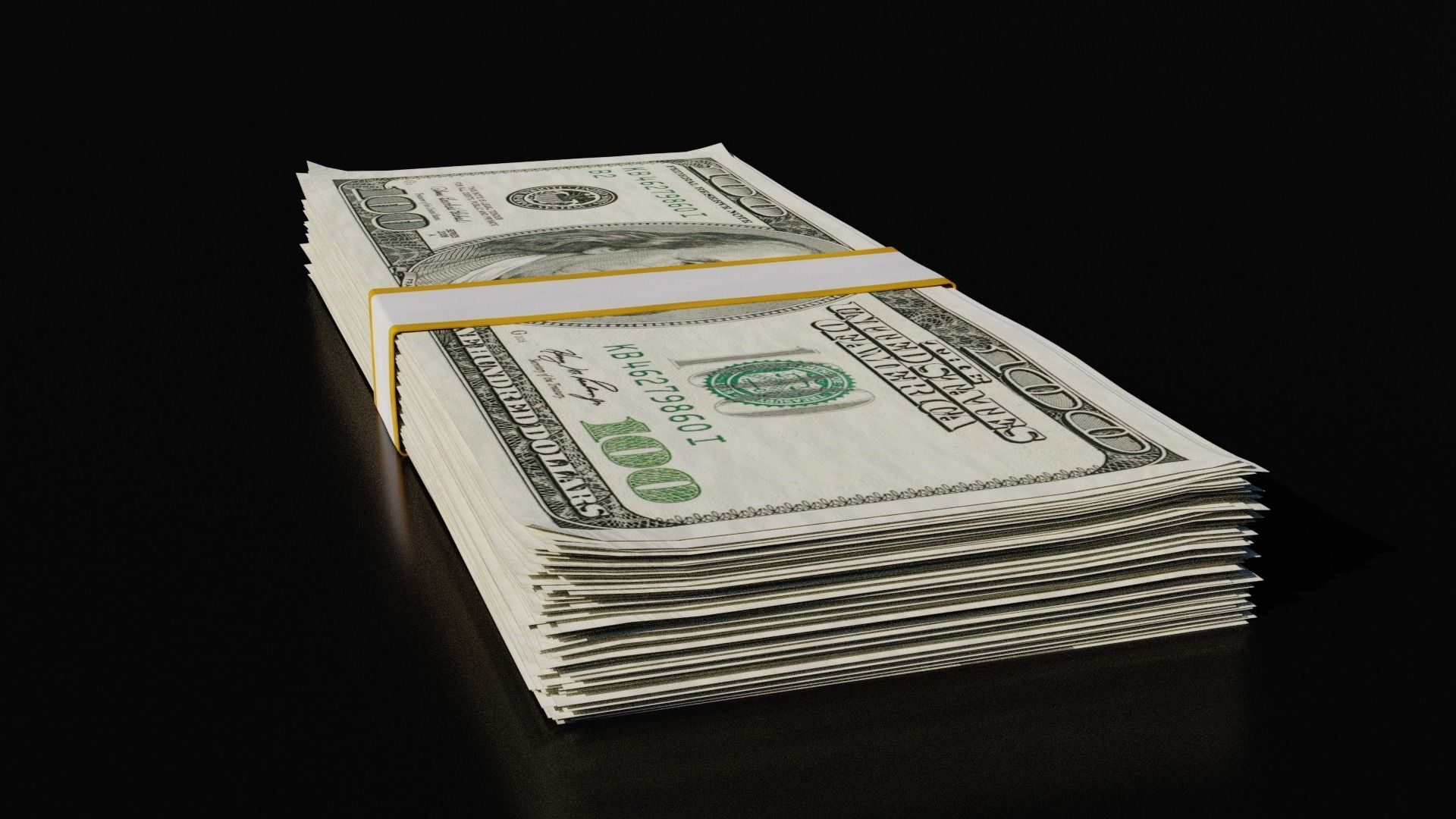 3D model Money Stack - 100 Dollars - Coins -High Quality VR / AR / low ...