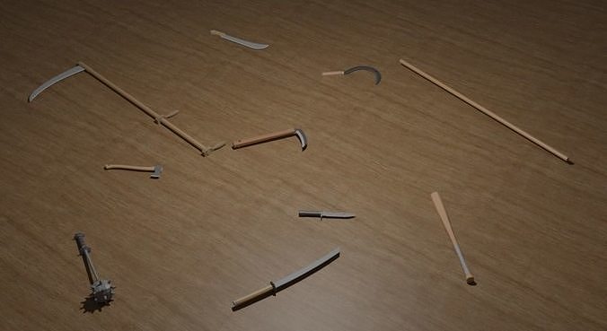 3D model Polygonal melee weapons pack VR / AR / low-poly | CGTrader