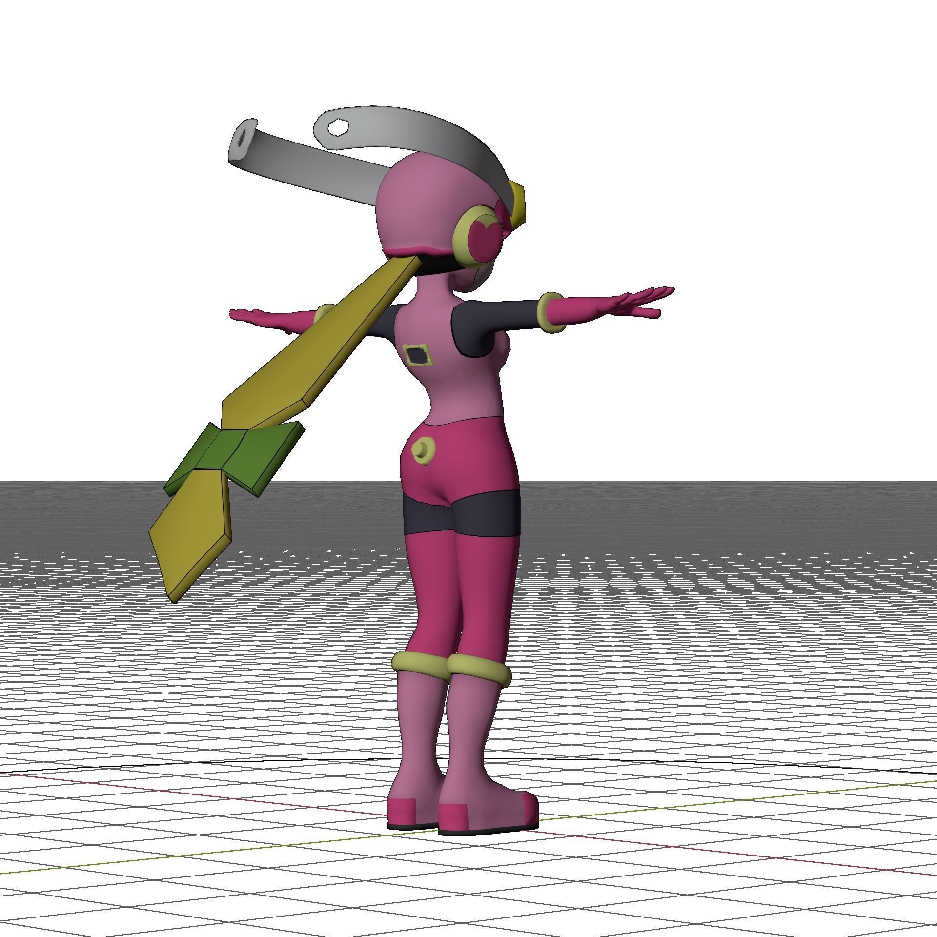 Roll EXE Battle Network Model 3D model rigged | CGTrader