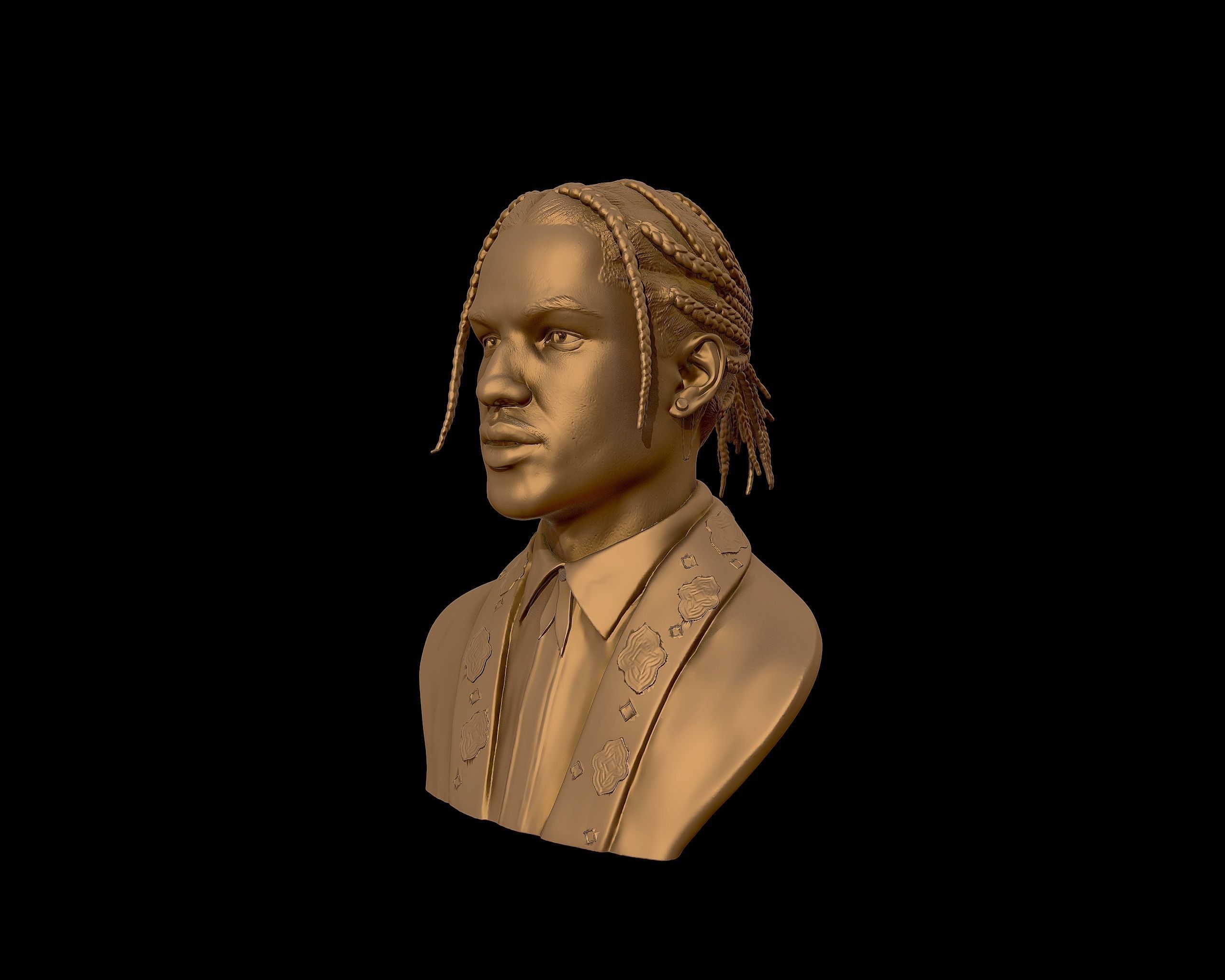 ASAP Rocky Portrait sculpture 3D model 3D printable | CGTrader
