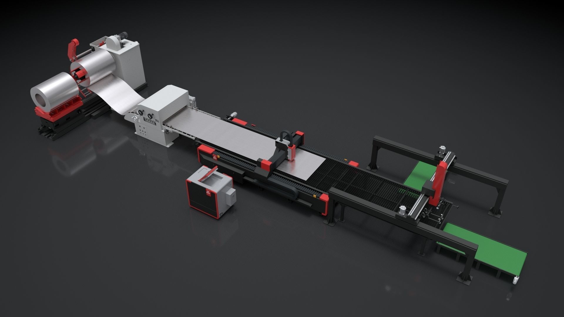 Coil laser cutting machine Animation 3D model animated rigged | CGTrader