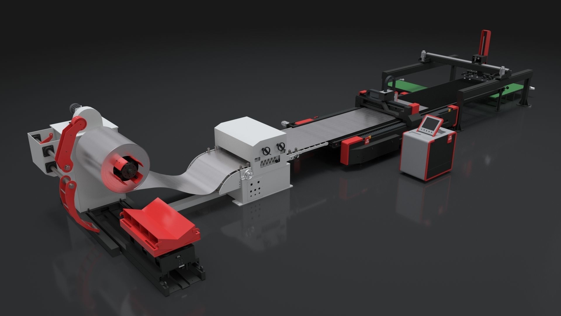 Coil laser cutting machine Animation 3D model animated rigged | CGTrader