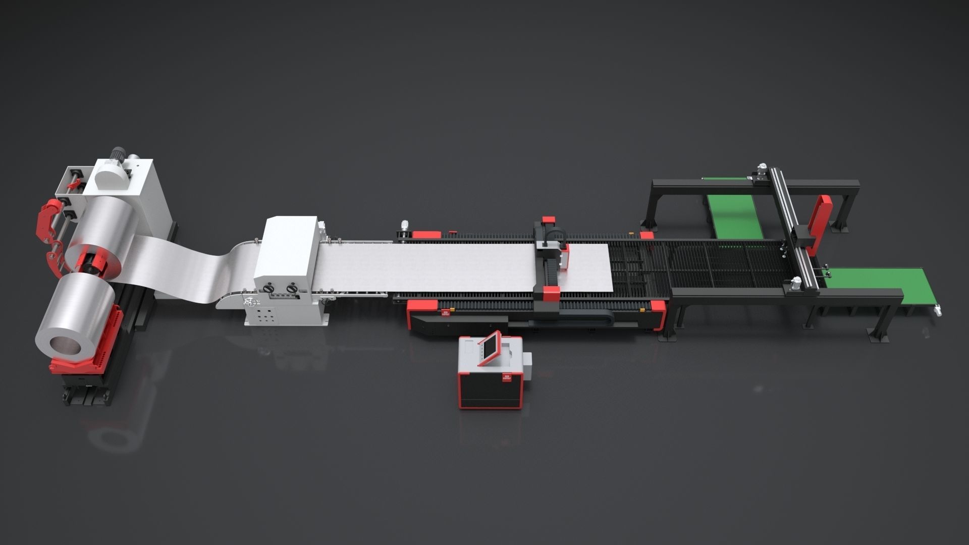 Coil laser cutting machine Animation 3D model animated rigged | CGTrader