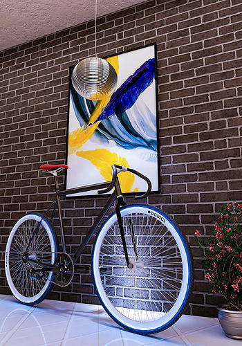 Bike interior design 3D model | CGTrader