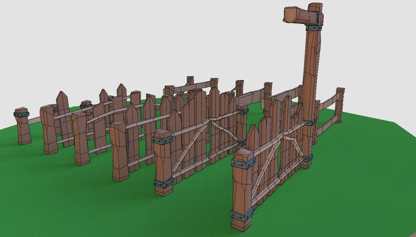 3D model The fence Low-poly VR / AR / low-poly | CGTrader