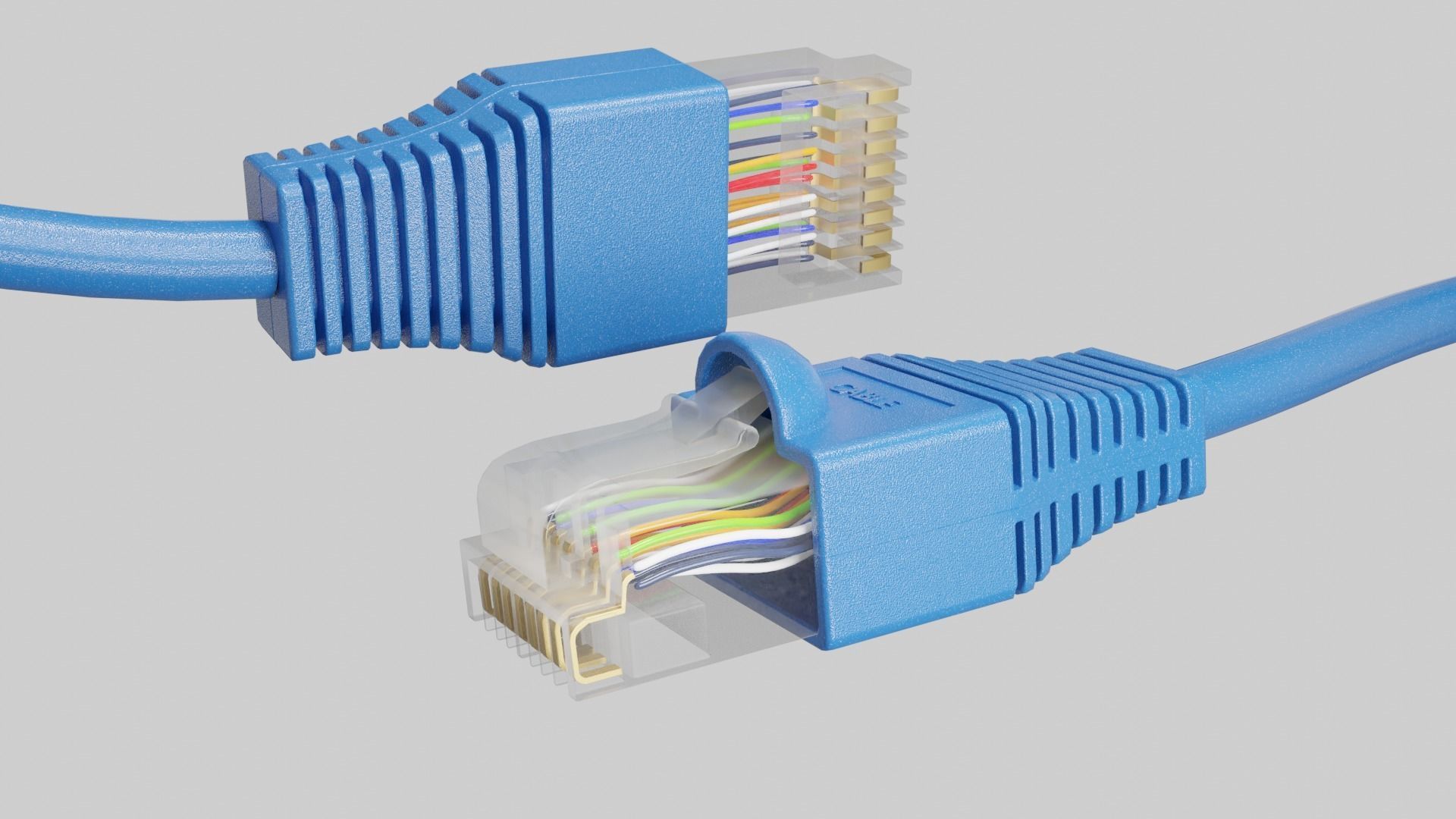Ethernet cable RJ-45 Plug 3D model | CGTrader