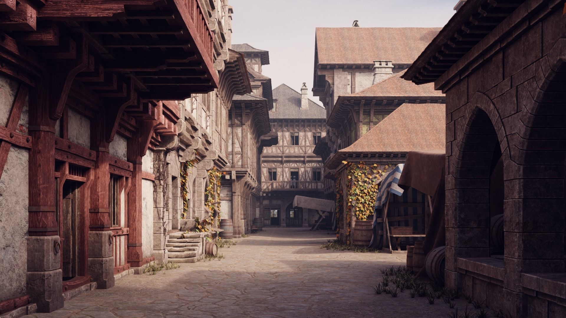 Medieval Modular Town 3D model | CGTrader