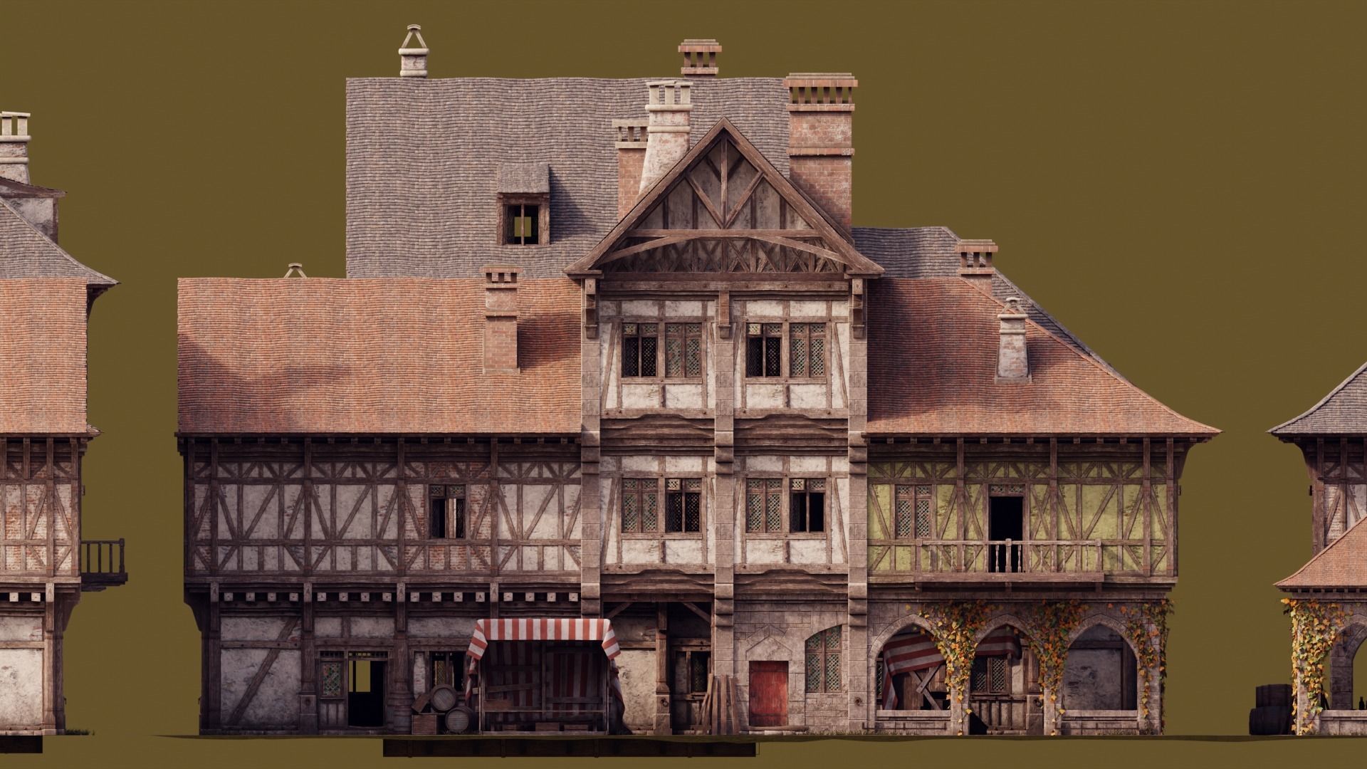 Medieval Modular Town 3D model | CGTrader