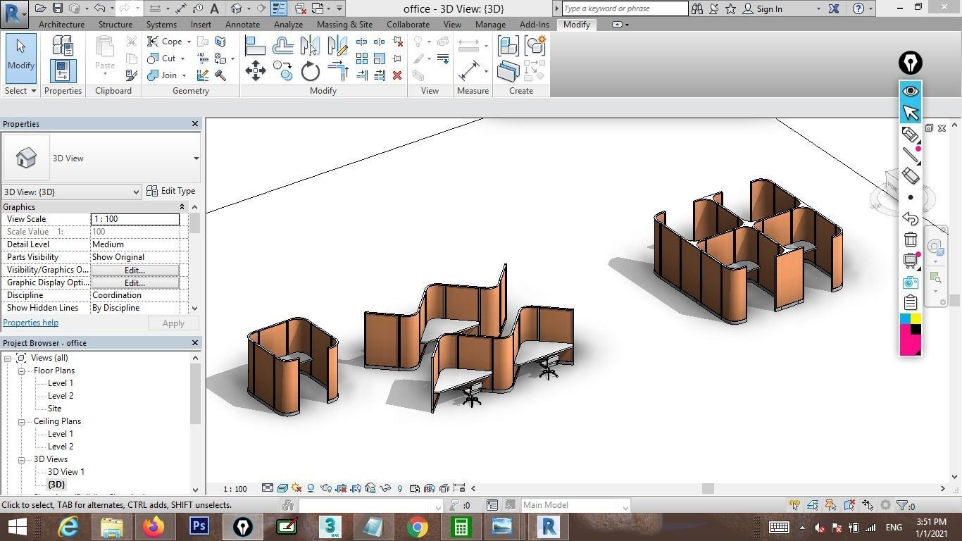Revit cubicle designs 3D model | CGTrader