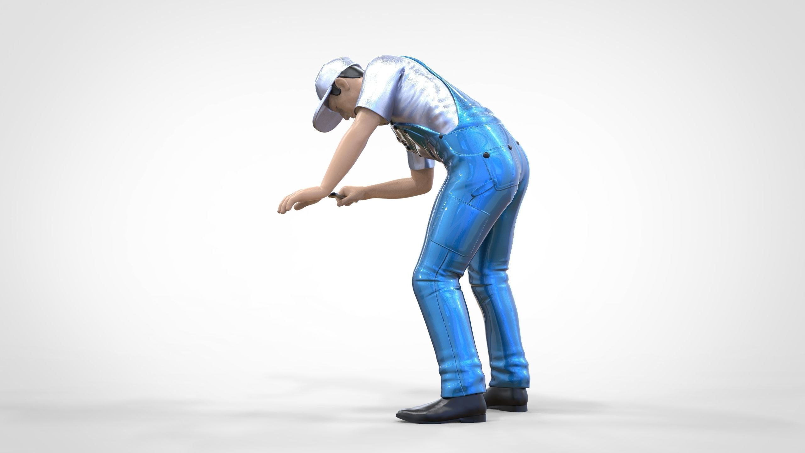 N3 Mechanic bend over car 1 64 Miniature 3D model 3D printable | CGTrader