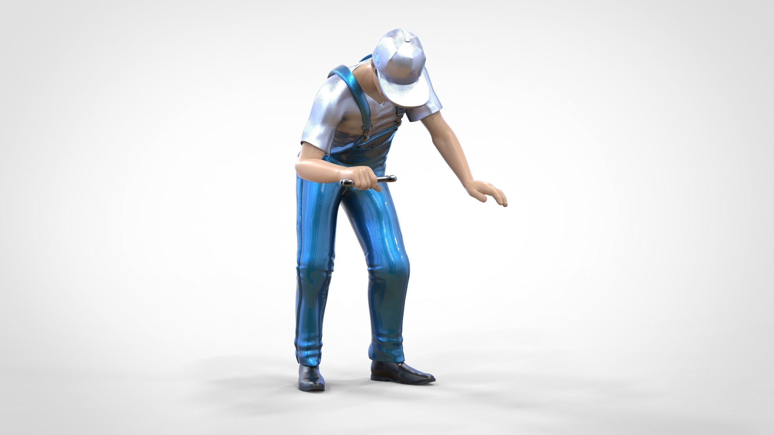 N3 Mechanic bend over car 1 64 Miniature 3D model 3D printable | CGTrader