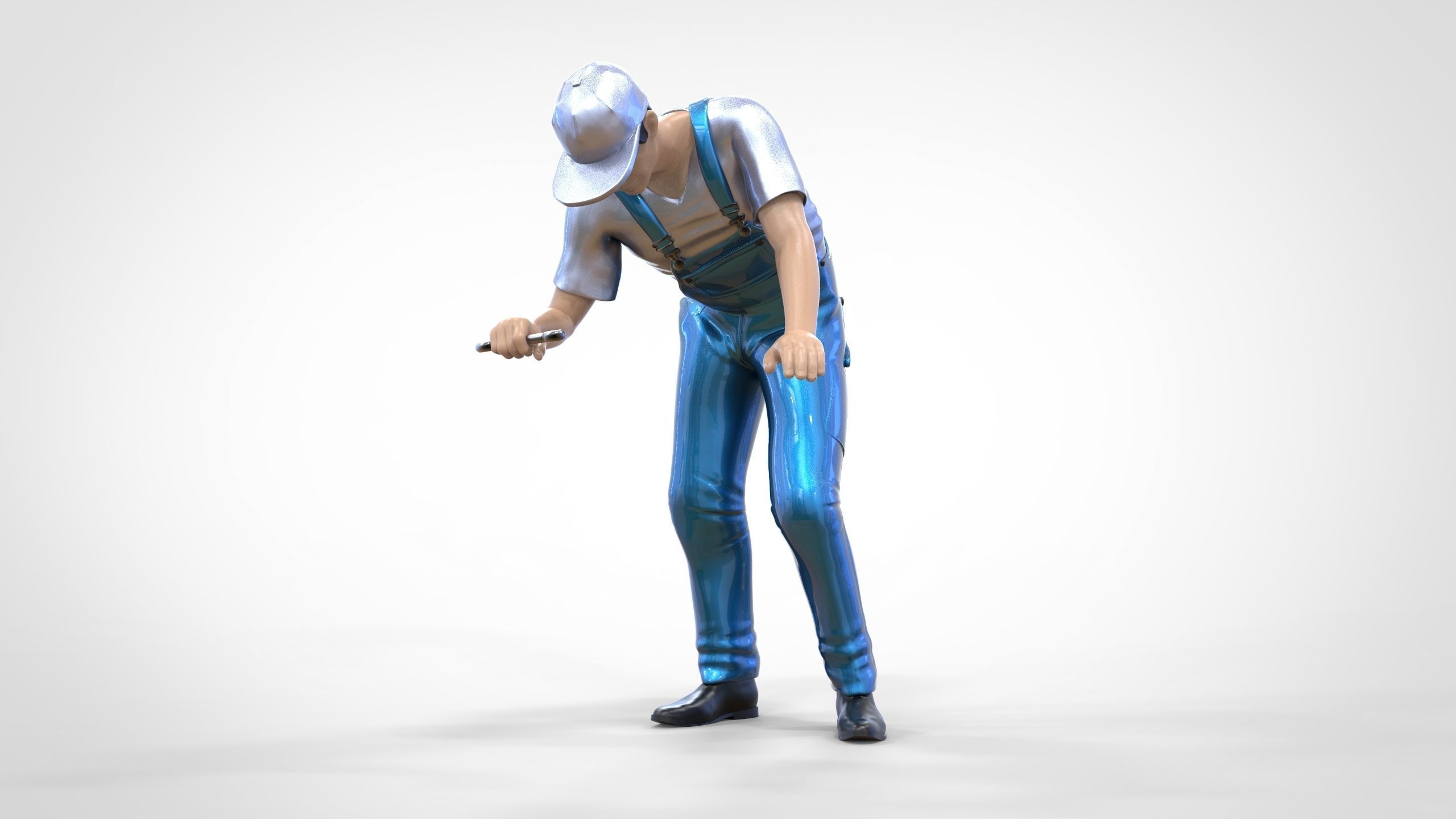 N3 Mechanic bend over car 1 64 Miniature 3D model 3D printable | CGTrader