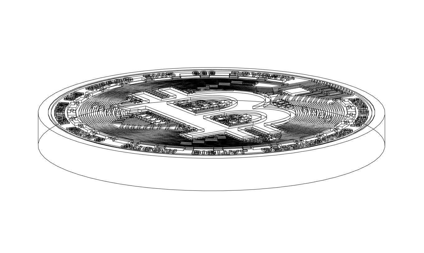 Turning 50 cent into a Bitcoin 3D model 3D printable | CGTrader