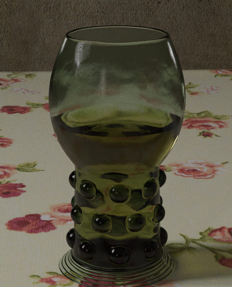Berkemeyer glass with wine 3D model | CGTrader