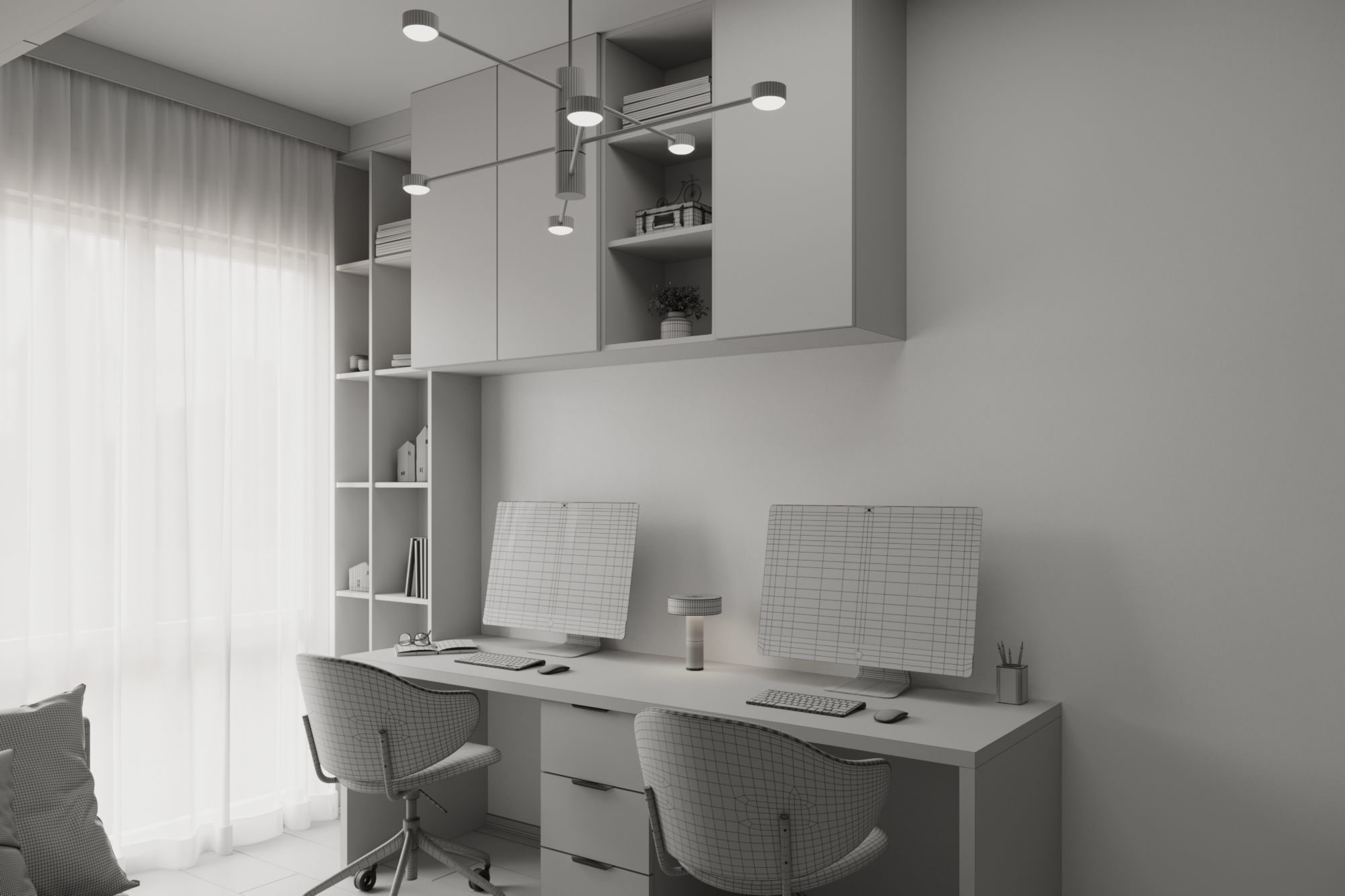 KIDS BEDROM - GRAY COLORS 3D model | CGTrader