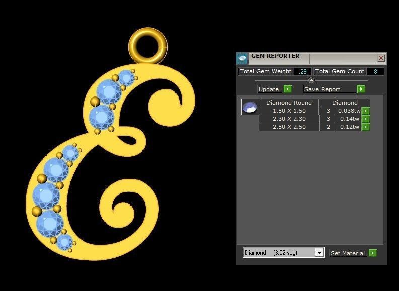 Alphabet Letter E Pendant new design in 2021 3D model | CGTrader
