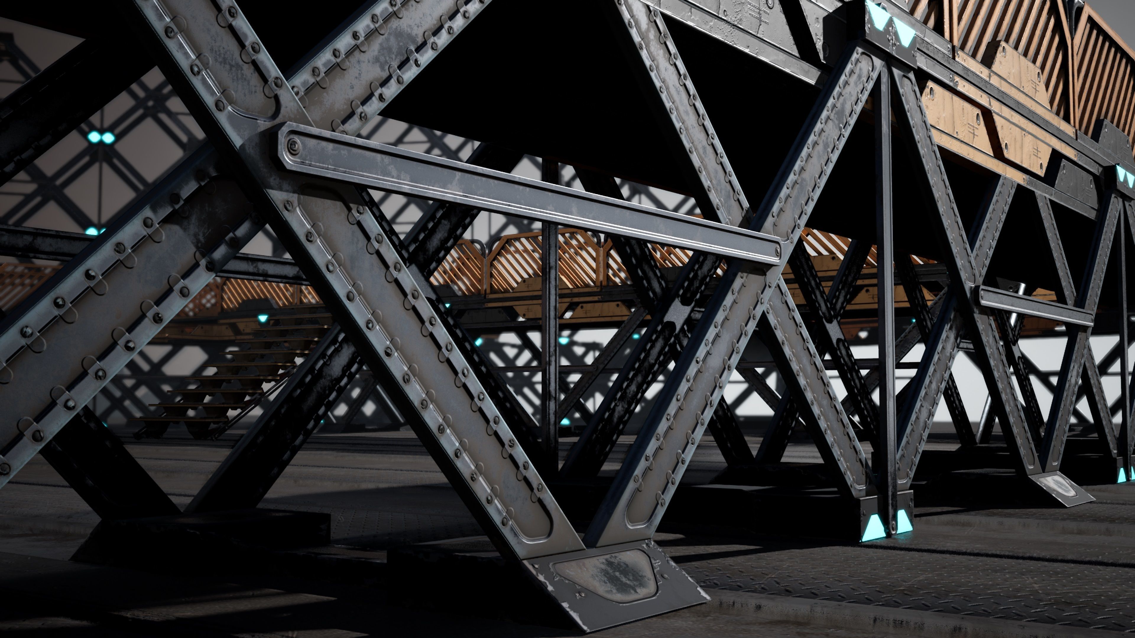 3D model Cyberpunk Structure Foundation- sci fi Collection VR / AR ...