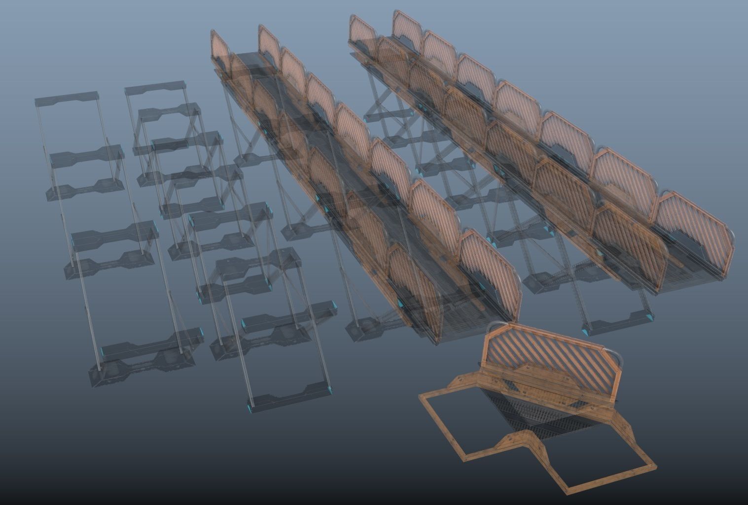 3D model Cyberpunk Structure Foundation- sci fi Collection VR / AR ...