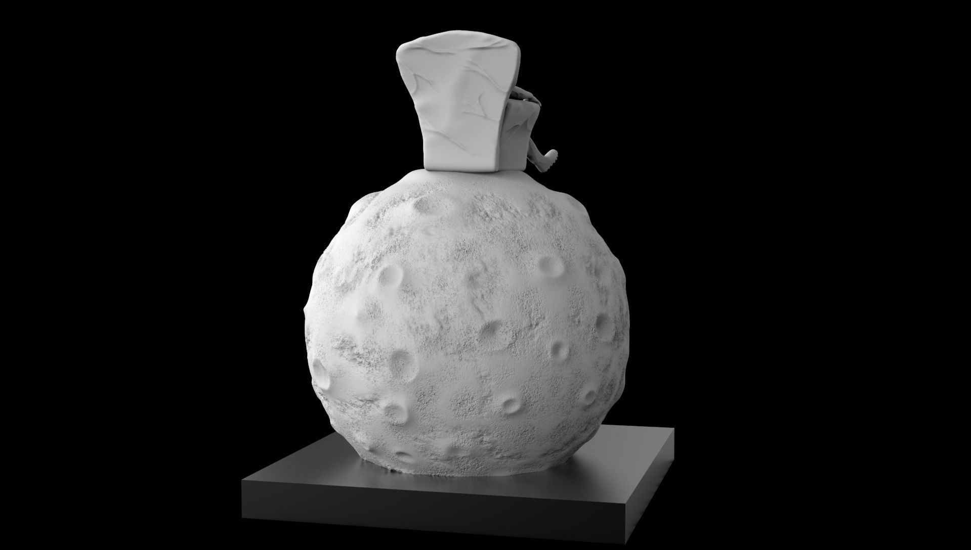 SPACEMAN ON MOON WITH BONG 3D PRINTING DIORAMA 3D model 3D printable ...