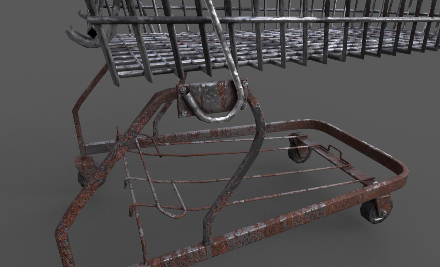 Old Rusty Metal Shopping Cart free VR / AR / low-poly 3D model | CGTrader