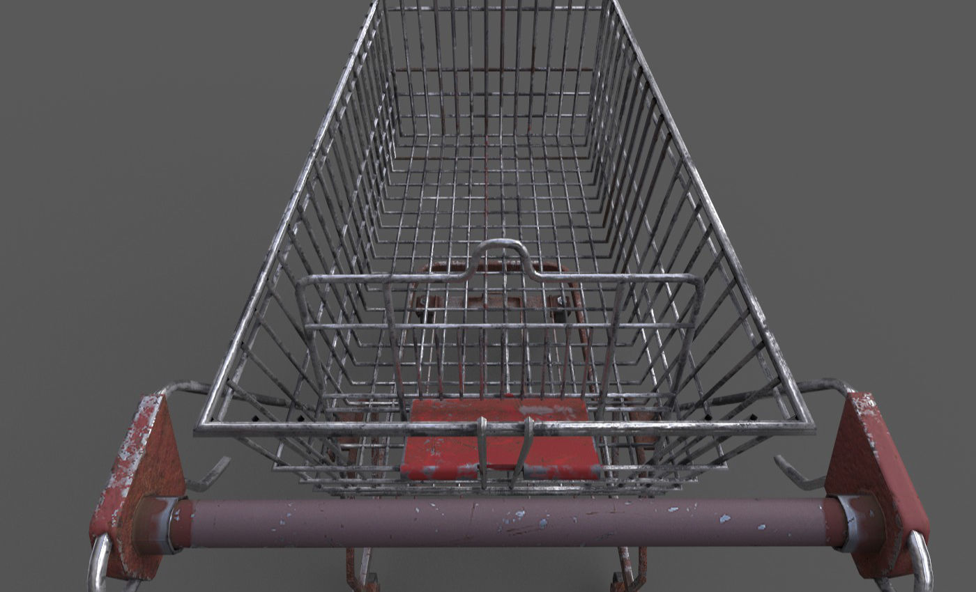 Old Rusty Metal Shopping Cart free VR / AR / low-poly 3D model | CGTrader