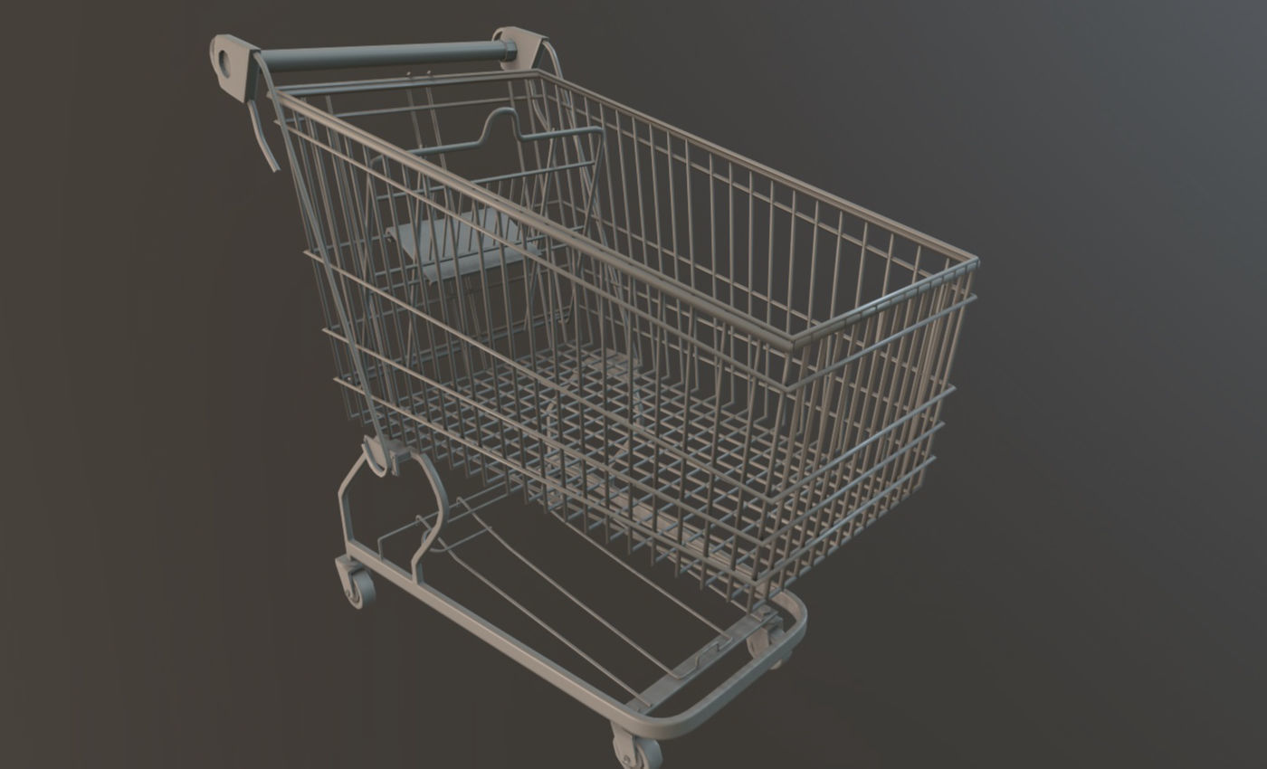 Old Rusty Metal Shopping Cart free VR / AR / low-poly 3D model | CGTrader