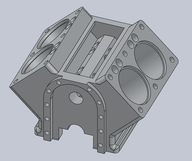 V4 engine block free 3D model 3D printable | CGTrader