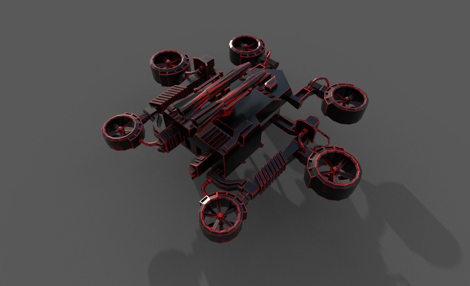 3D model Gyrocopter armored vehicle with lights VR / AR / low-poly ...