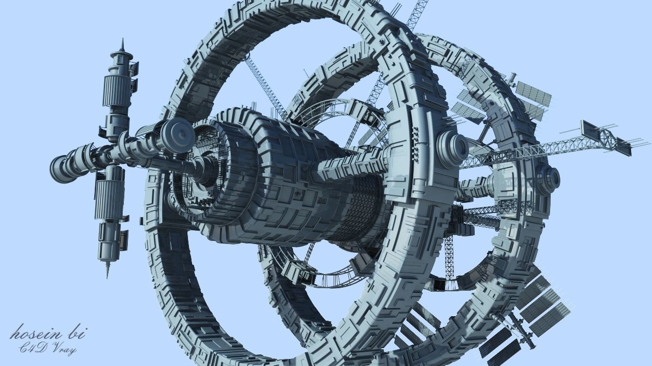Sci-Fi Space Station 3D model | CGTrader