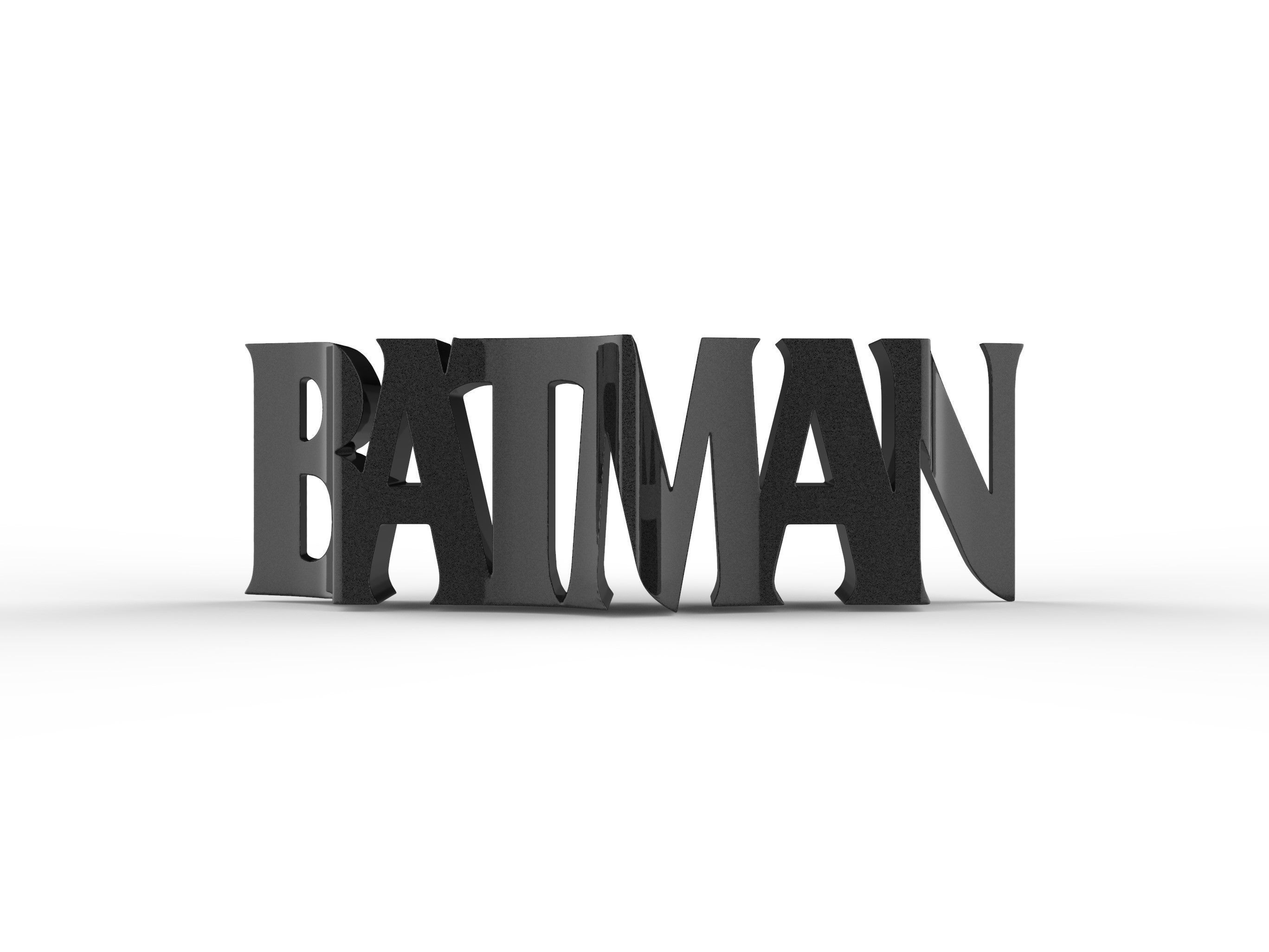 Batman Logo Word Art and Symbol 3D model 3D printable | CGTrader