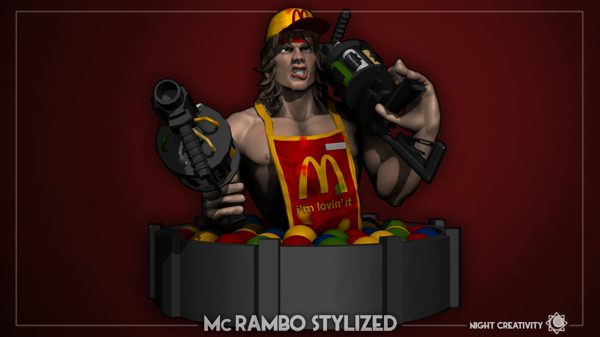 Mc Rambo Stylized cartoon 3D model 3D printable | CGTrader