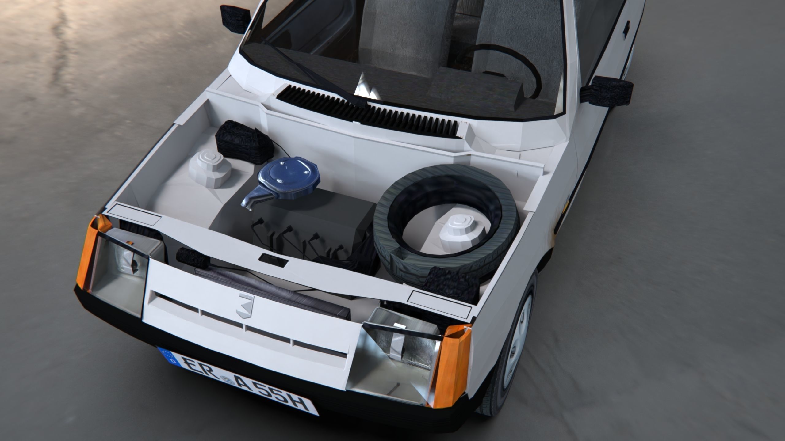 Tavria Zaz 1102 old Hatchback Low-poly 3D model Game Ready free VR / AR ...